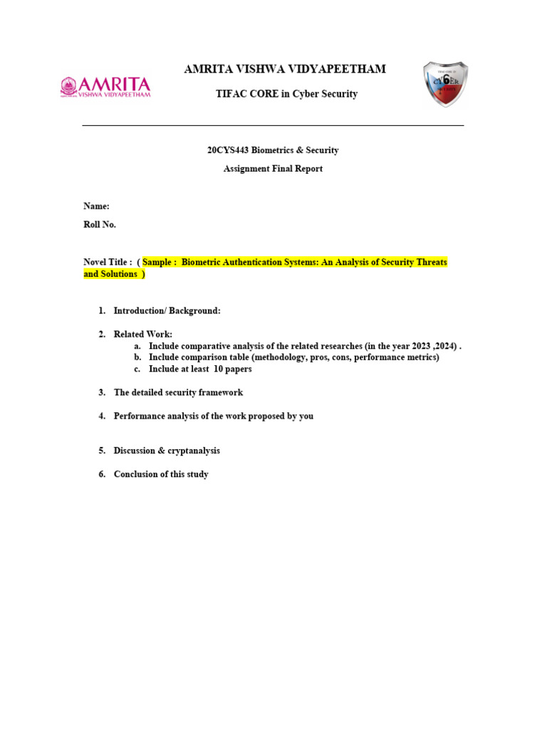 Assignment Final Report Format | PDF | Art | Computers