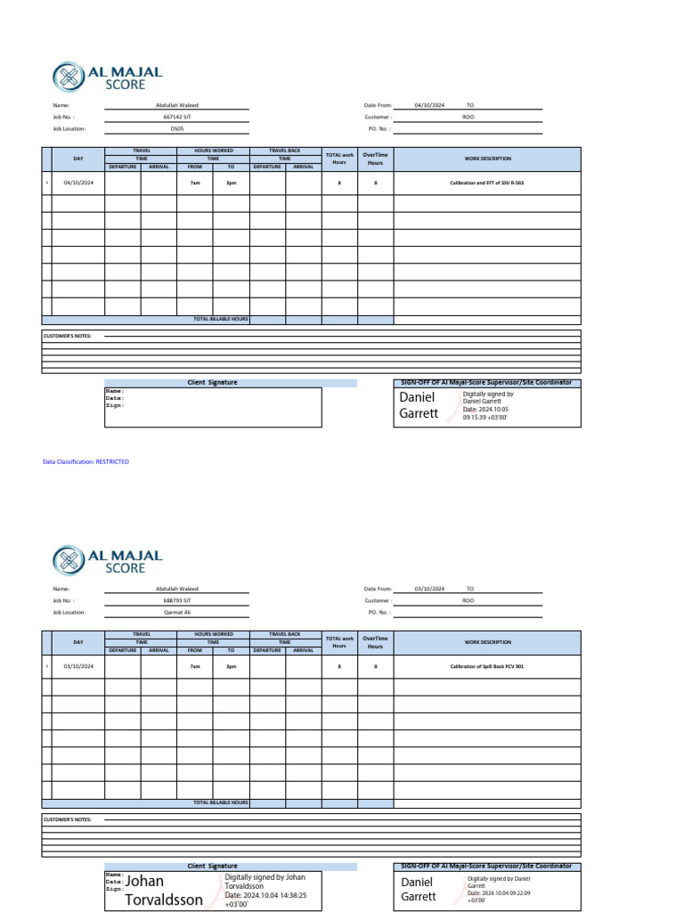 Over Time Sheets | PDF