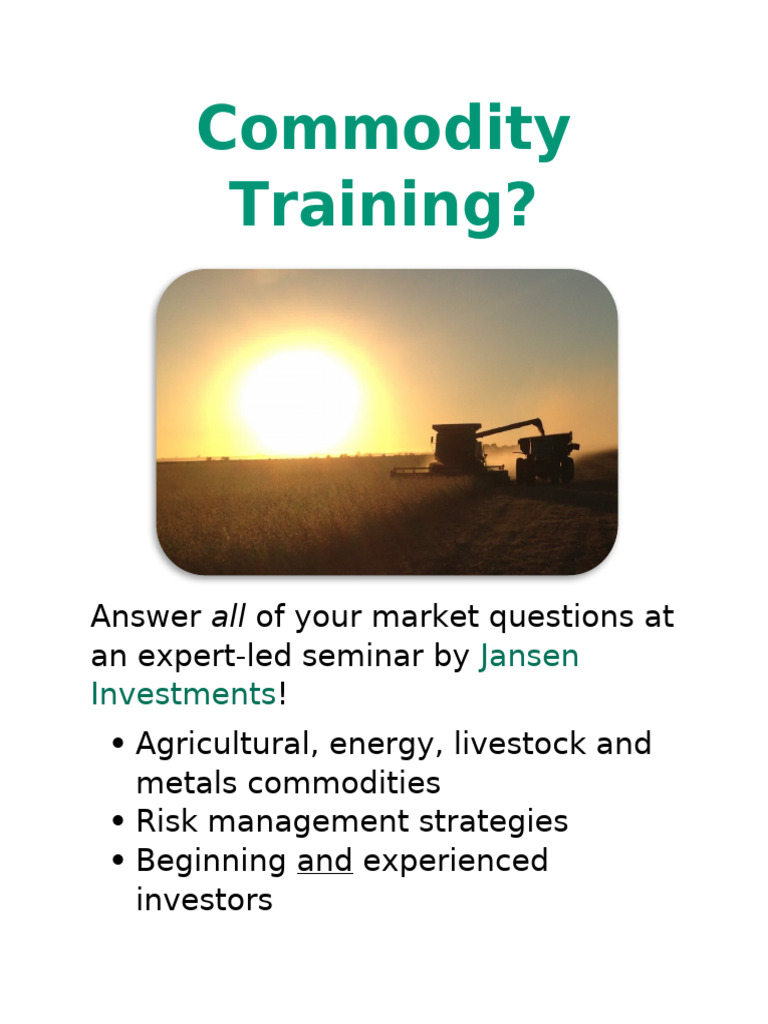 Lab 1-1 Commodity Training Flyer | PDF