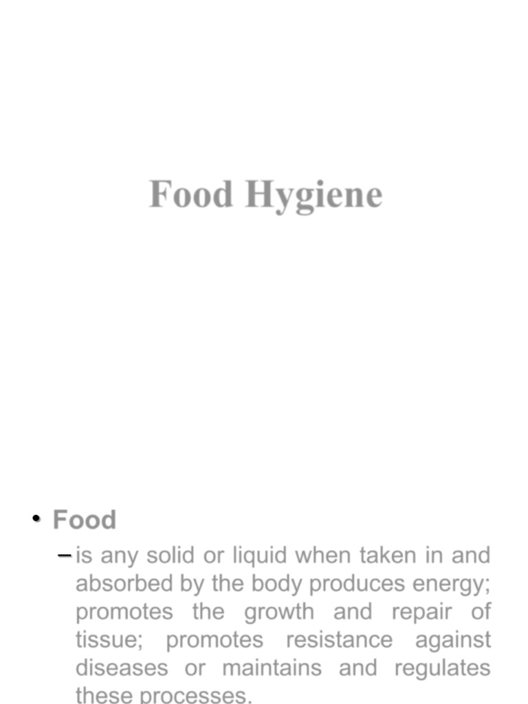 3. Food hygiene | PDF | Foodborne Illness | Food Preservation