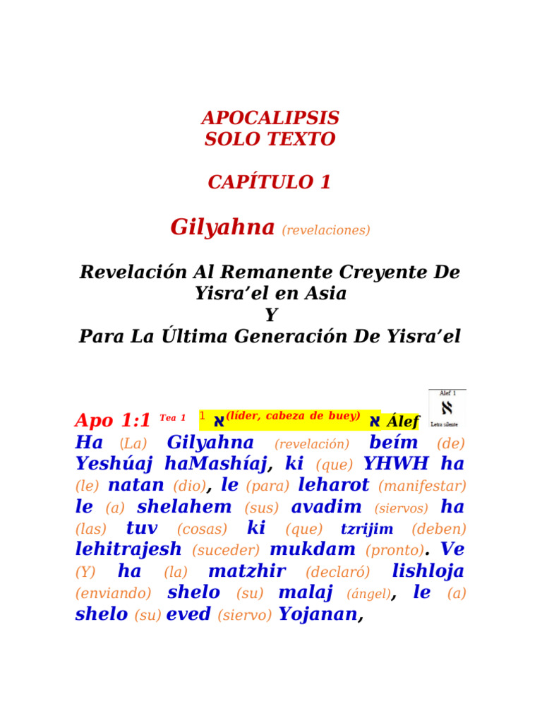 27 Apocalipsis Capitulo 1 Pdf Creencia Religiosa Y Doctrina