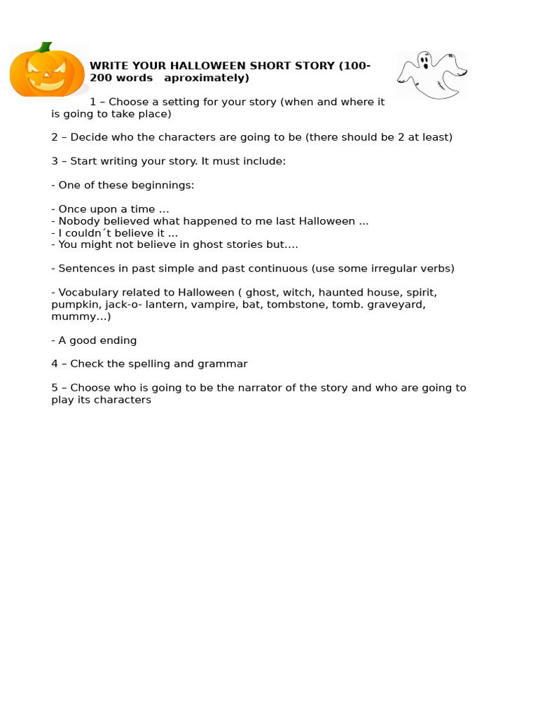 Halloween Short Story Instructions | PDF