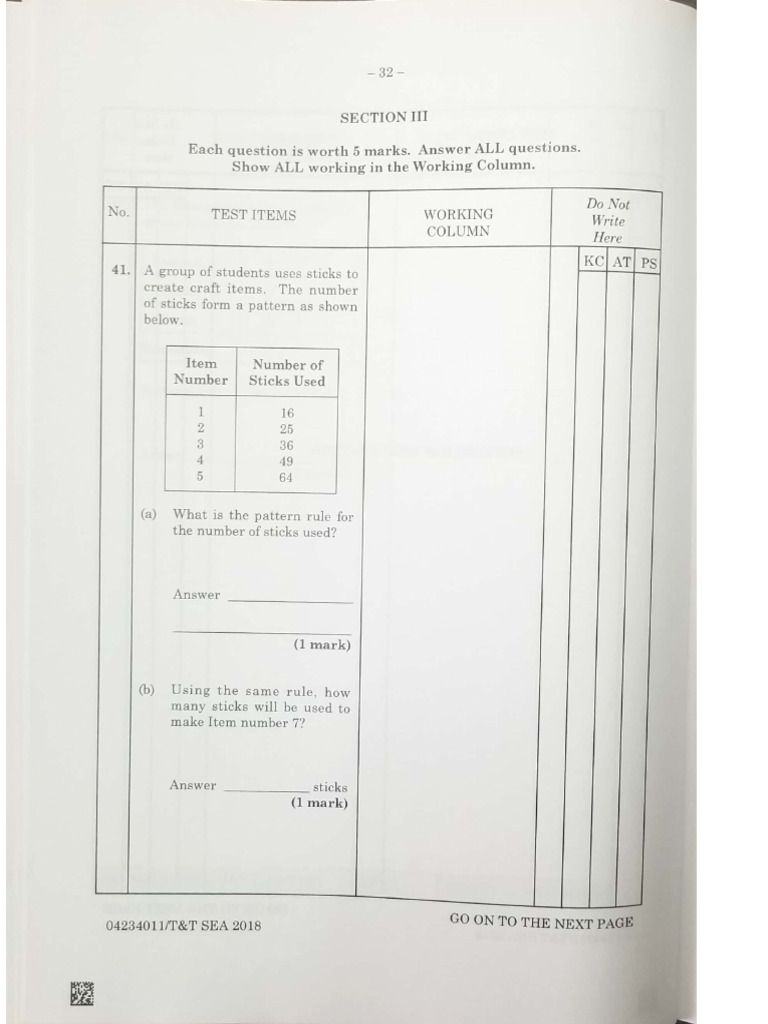 section 3 2018 Sea Math | PDF