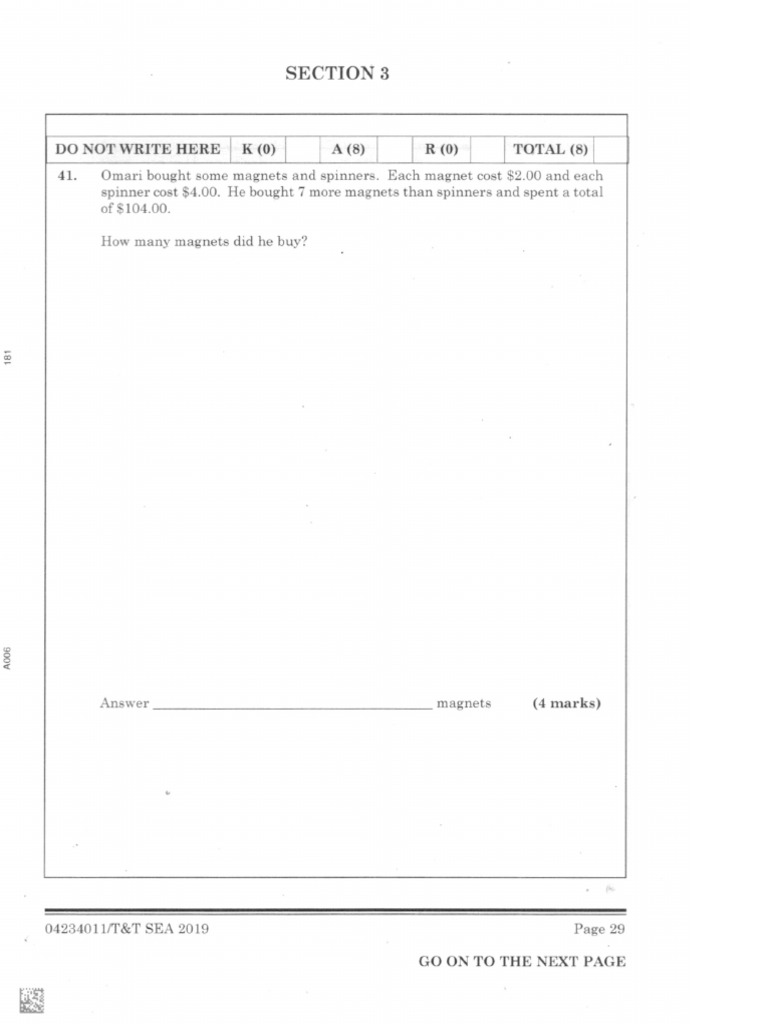 Section 3 2019 Sea Math | PDF
