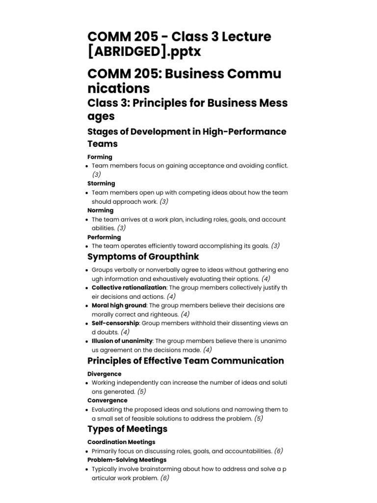 COMM 205 - Class 3 Lecture (ABRIDGED) | PDF | Phrase | Verb