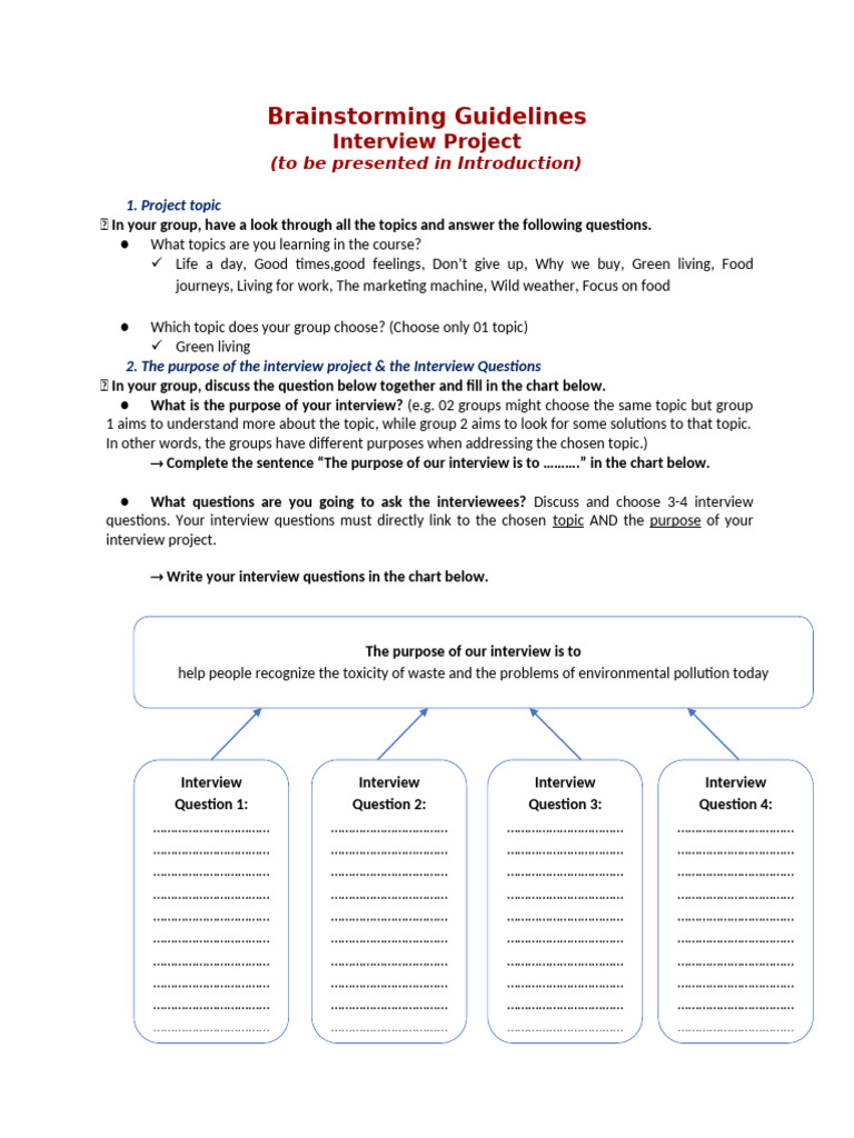 Brainstorming-Guidelines Group3 Class54 | PDF | Interview