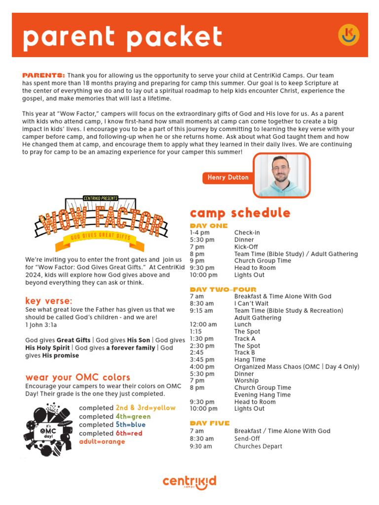 CentriKid Parent+Packet | PDF | Camping