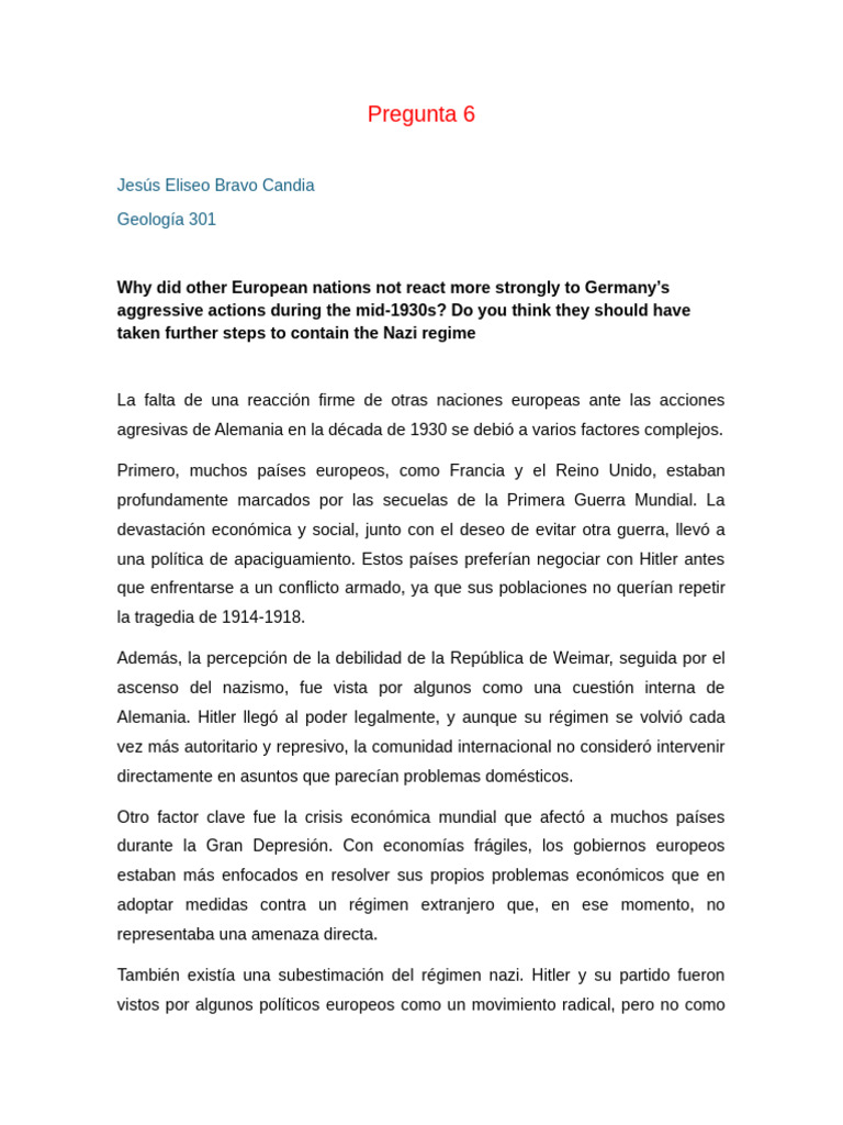 Pregunta 6 | PDF | nazismo | Adolf Hitler