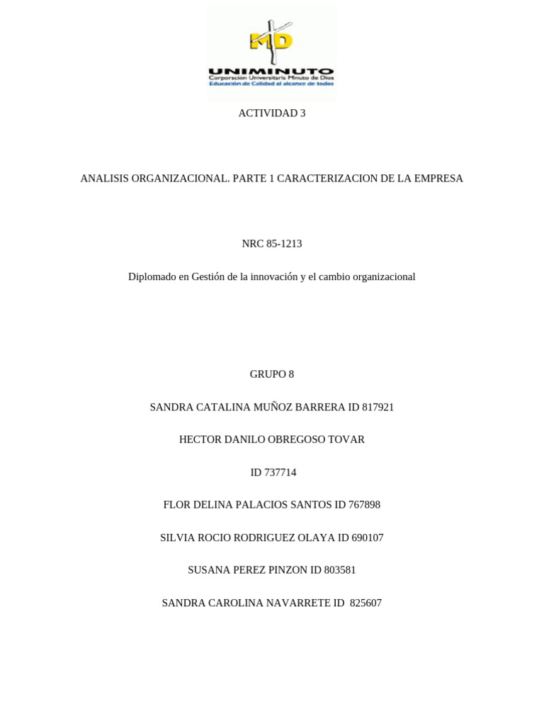 Act 3-Analisis Organizacional PRT 1.1 | PDF | Business | Marketing