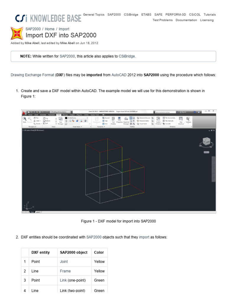 Import DXF Files into SAP2000 | PDF | Auto Cad | Computer Aided Design