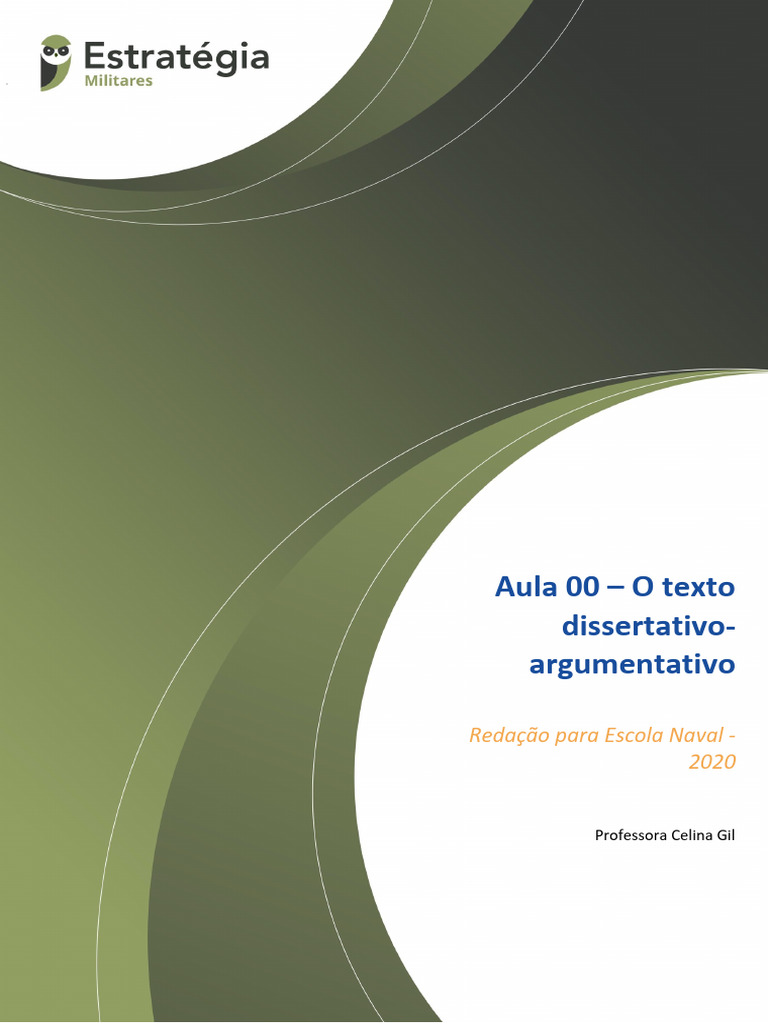 Aula 00 - O Texto Dissertativo Argumentativo | PDF | Argumento | Gênero