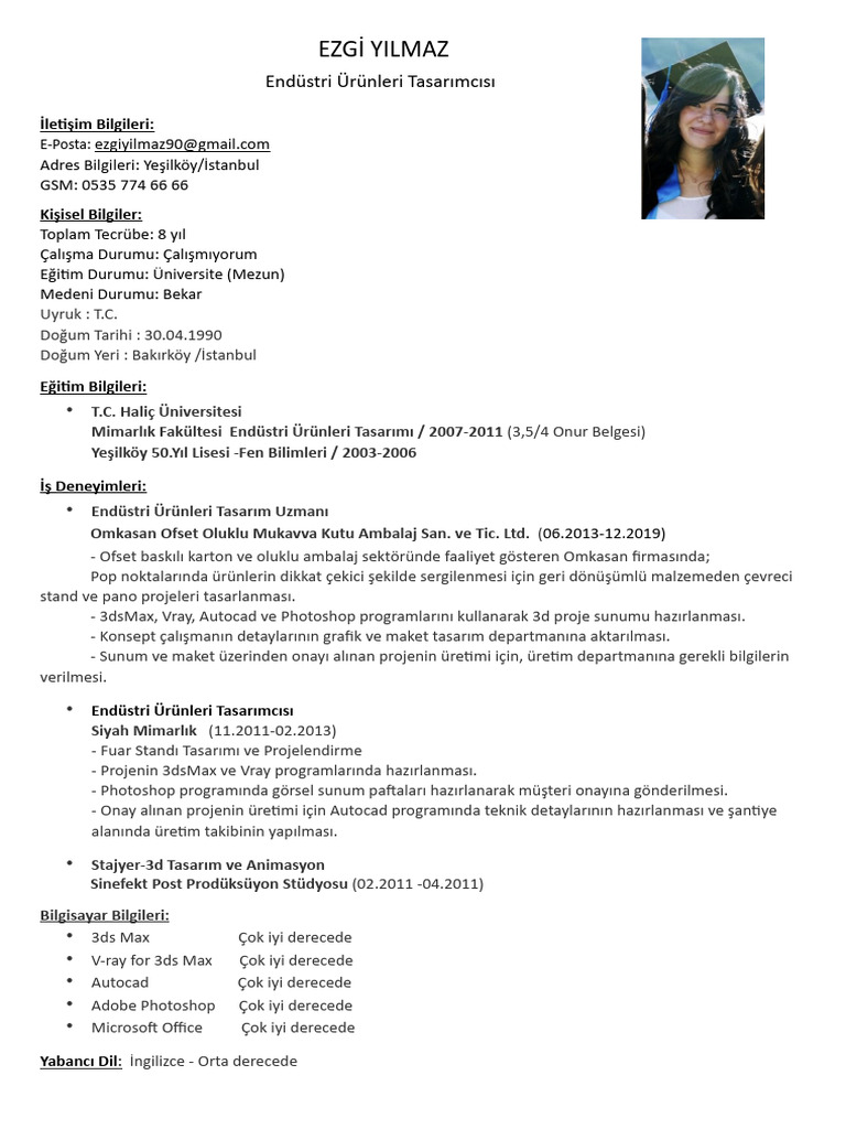 Ezgi̇ Yilmaz-Cv 2021 | PDF