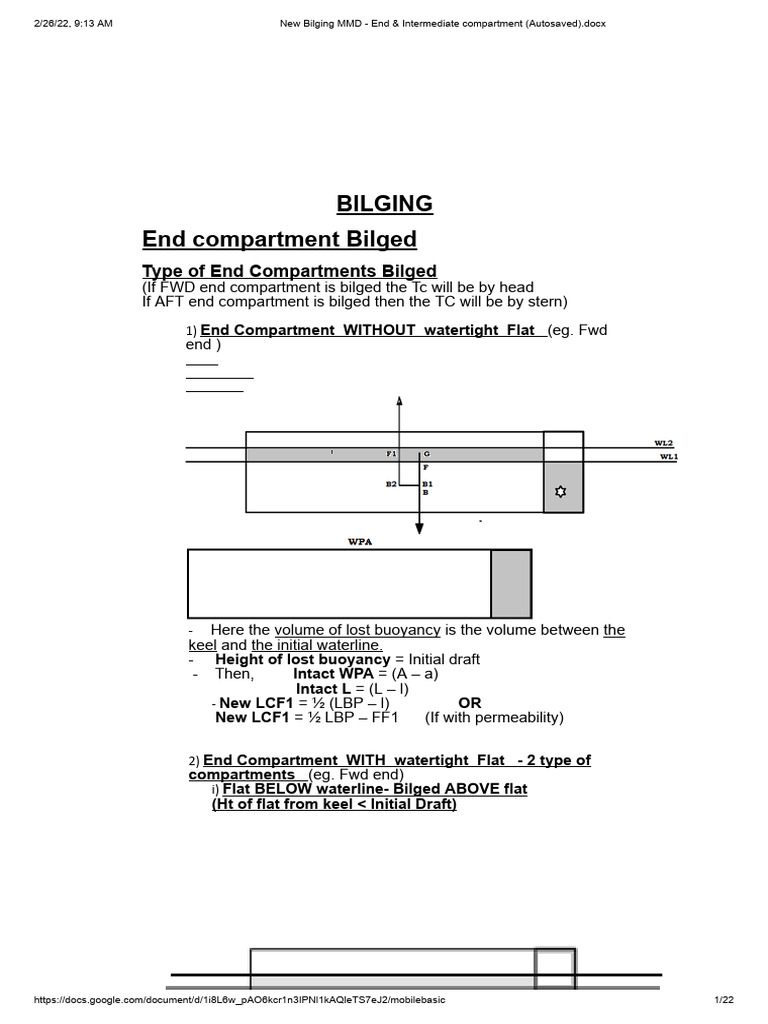 New Bilging MMD - End & Intermediate Compartment | PDF | Naval Architecture | Shipping