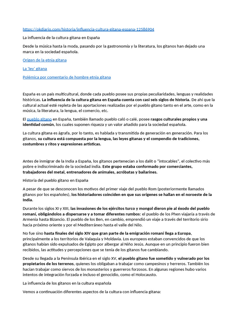 Cultura Gitana | PDF | Pueblo romaní | España