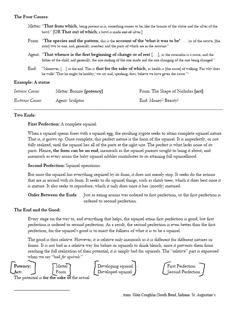 Understanding Aristotle's Four Causes | PDF | Perfection