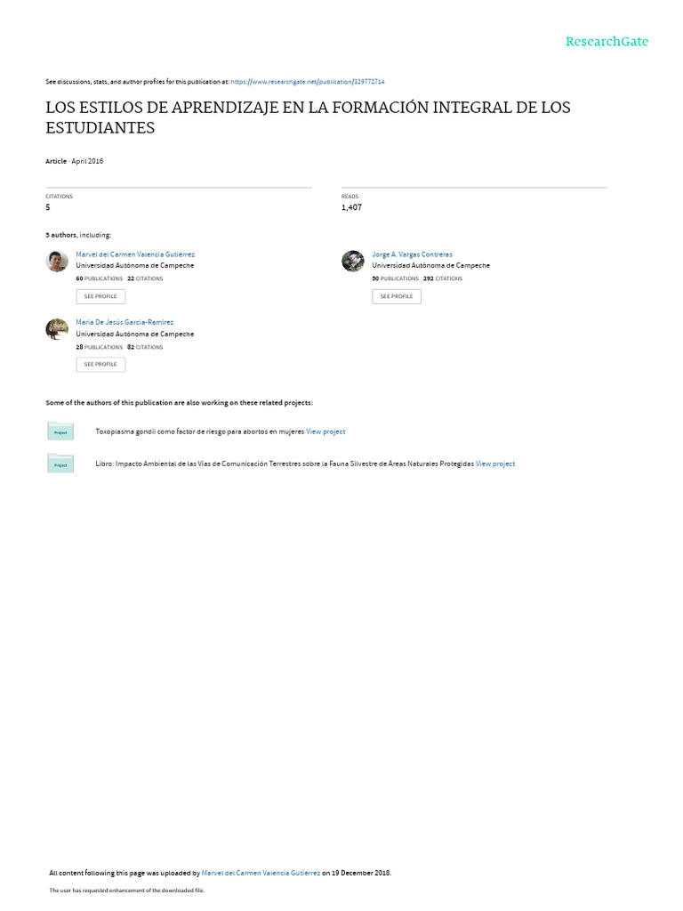 ESTILOS DE APRENDIZAJE. Documento | PDF | Aprendizaje | Enseñando