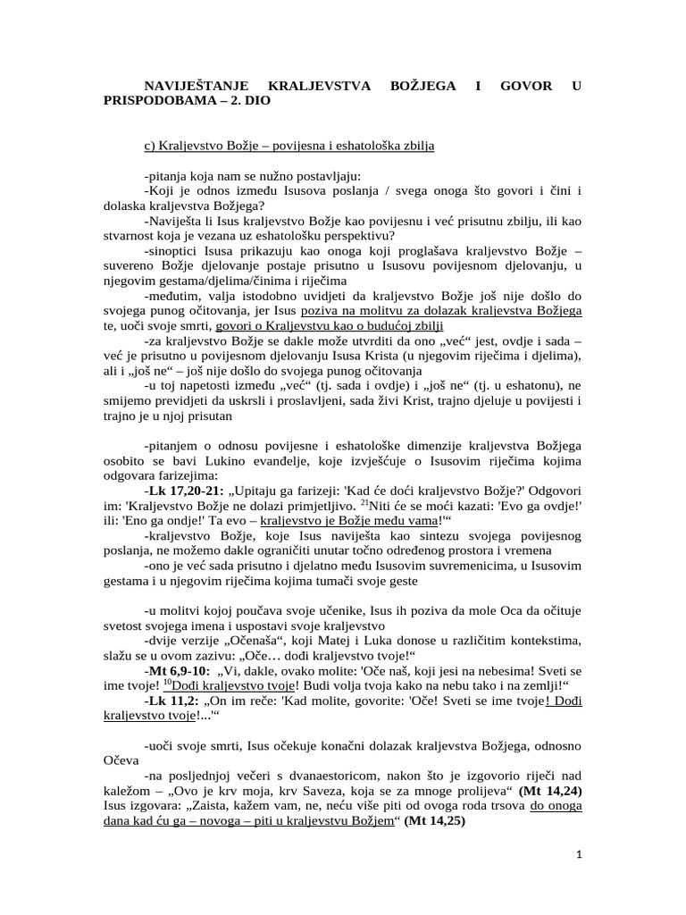 4b.navijestanje KB I Prispodobe-Materijali Za Studente | PDF