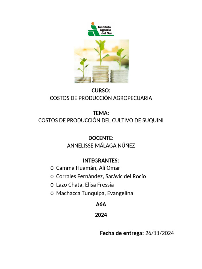 Expo 2 costos - estructura | PDF | Agricultura | Agronegocios