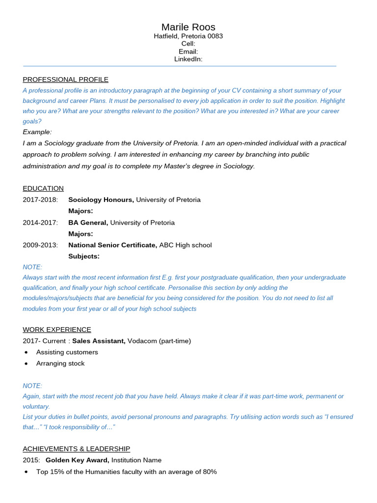CV Template 2020.zp193077 | PDF | Career & Growth