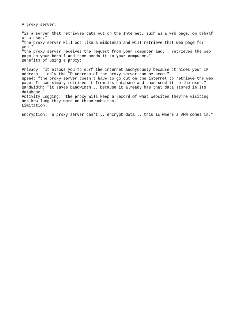 Proxy Server Benefits and Limitations | PDF | Computers