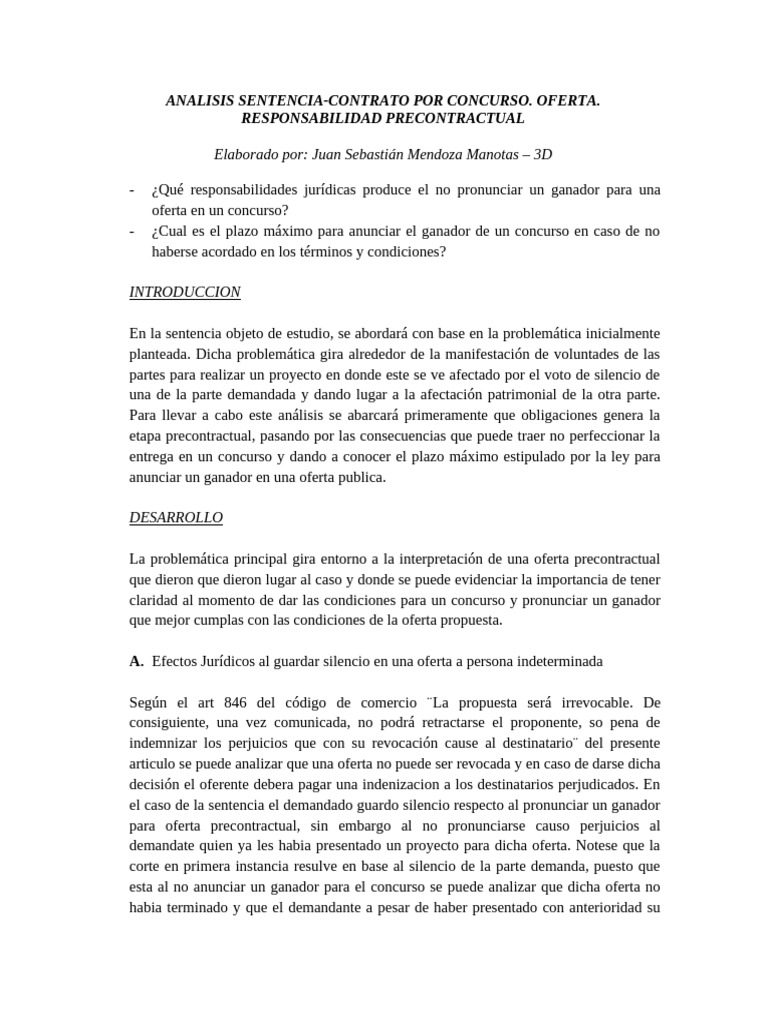 Analisis Sentecia Civil-Obligaciones | PDF