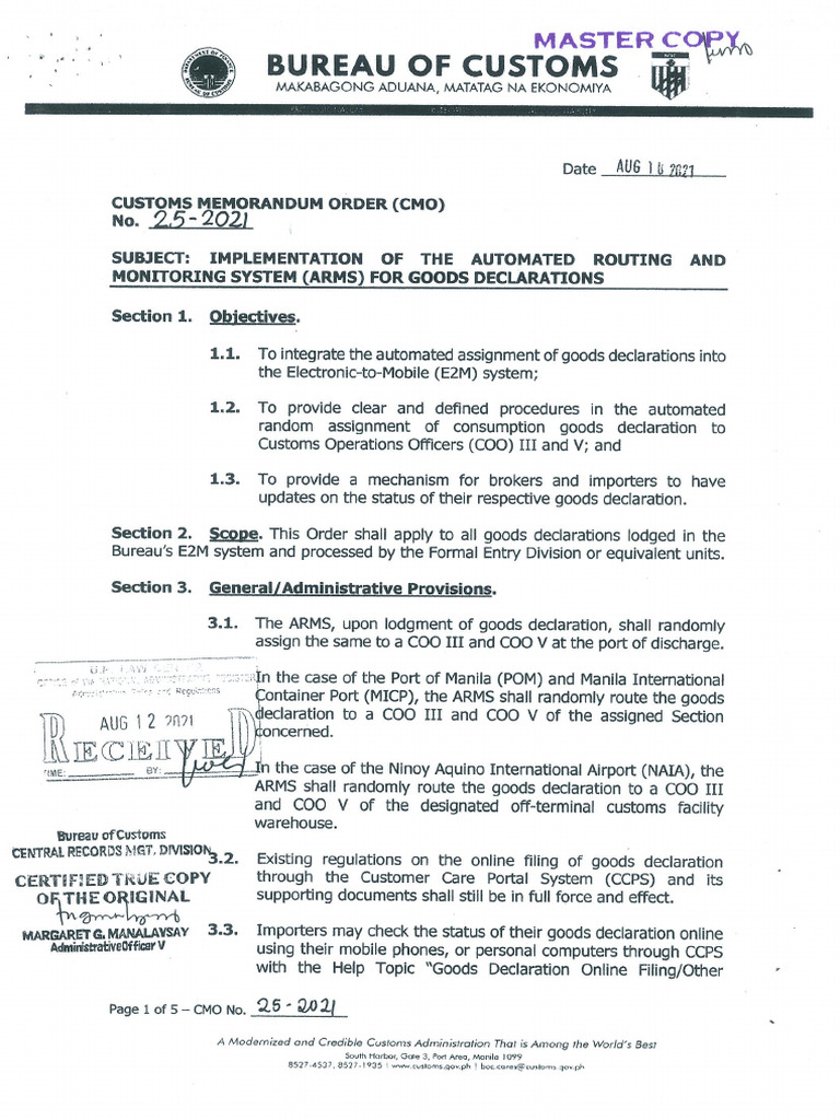 CMO-25-2021-Implementation_of_the_ARMS | PDF