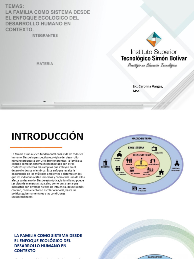 La Familia Como Sistema Desde El Enfoque Ecologico Del Desarrollo ...