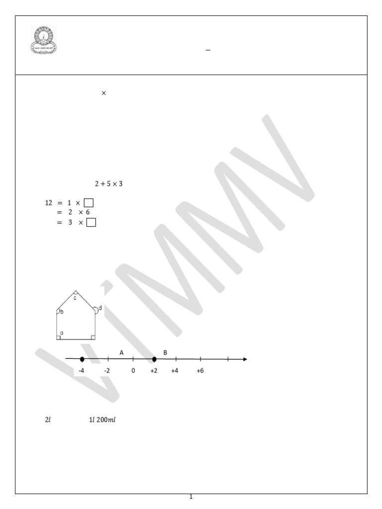 Grade 7 First Term Test Mathematics (EM) - Vavuniya T M V 2018 | PDF ... Grade 7 First Term Test Mathematics (EM) - Vavuniya T M V 2018 | PDF ...