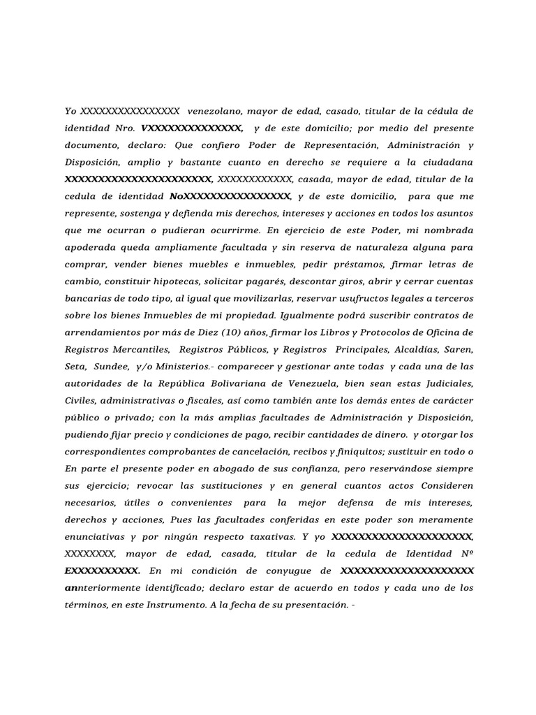 Poder de Administracion y Disposicion | PDF | Ciencias sociales