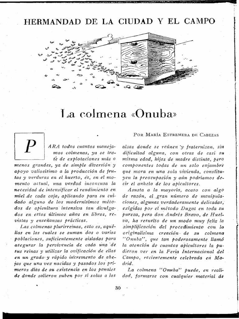 Apicultura Moderna: Colmena Onuba | PDF | Apicultura | Colmena