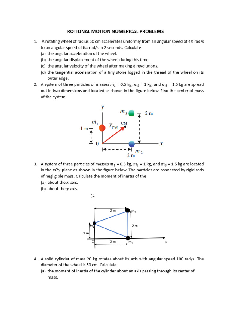 Chapter 8 Numerical Problems | PDF | Rotation Around A Fixed Axis | Physical Phenomena
