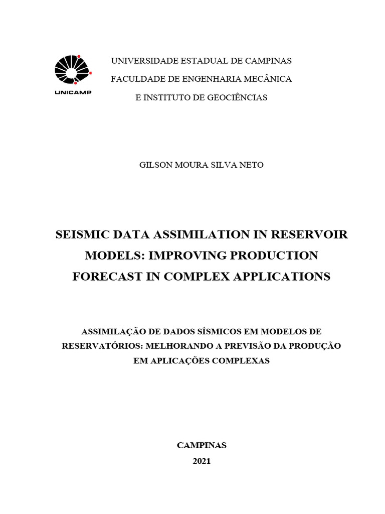 Seismic Data Assimilation for Reservoirs | PDF | Errors And Residuals ...