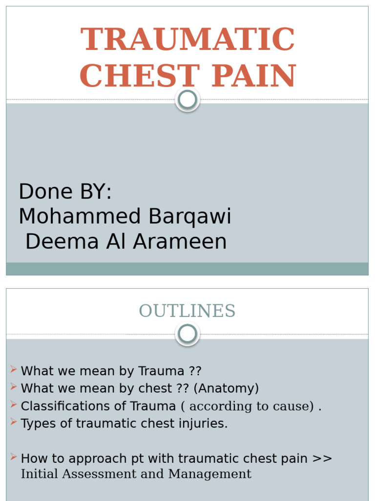 Traumatic Chest Pain Barqawi | PDF | Thorax | Major Trauma