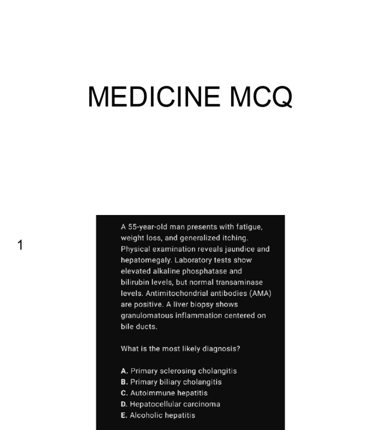 Medicine MCQ 2 | PDF