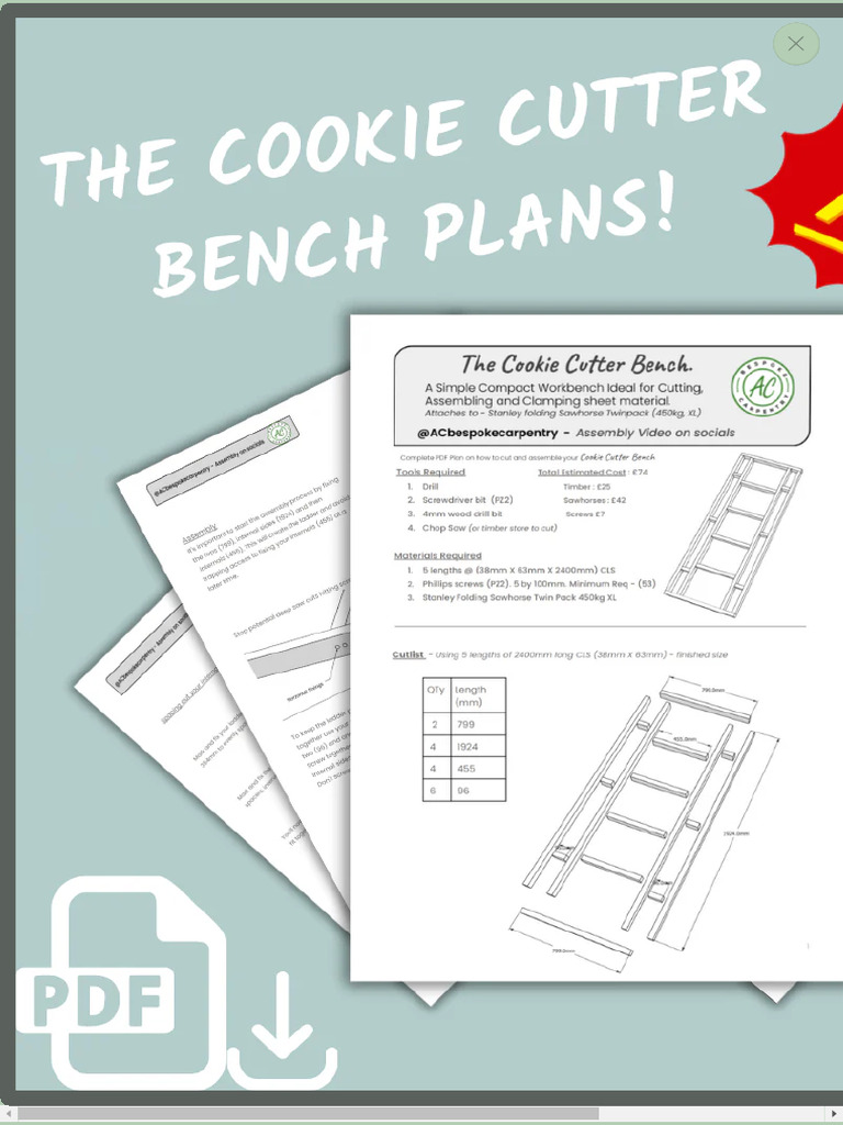 The Cookie Cutter Bench - Digital Plans – ACbespokecarpentry | PDF