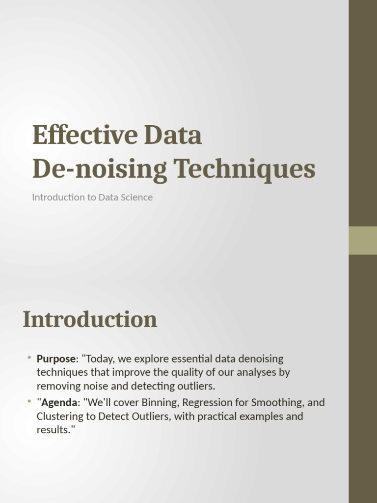 Lecture 5 # Effective Data Denoising Techniques | PDF | Regression ...