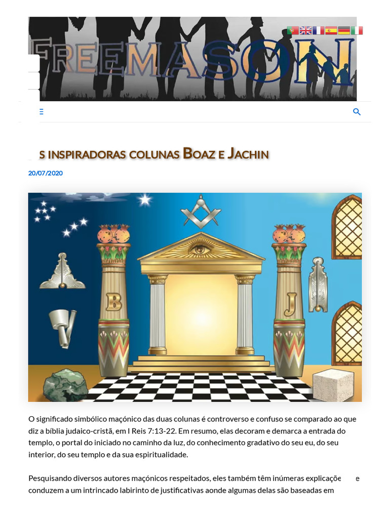 As inspiradoras colunas Boaz e Jachin - Maçonaria e Maçon() | PDF ...