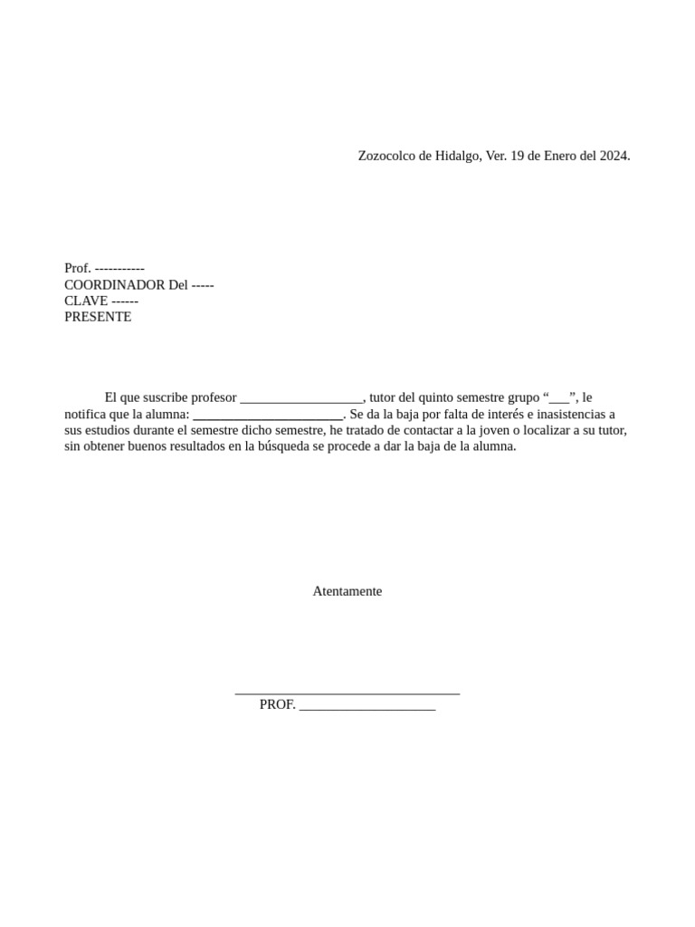 Formato de Baja Escolar | PDF