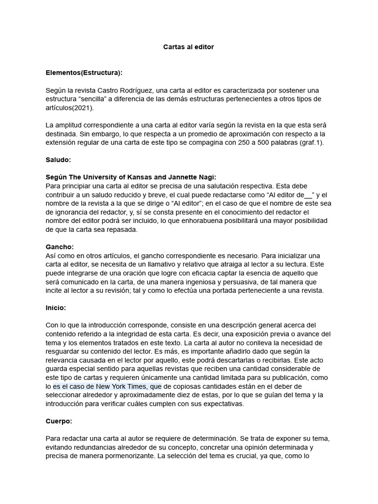 Cartas Al Editor | PDF