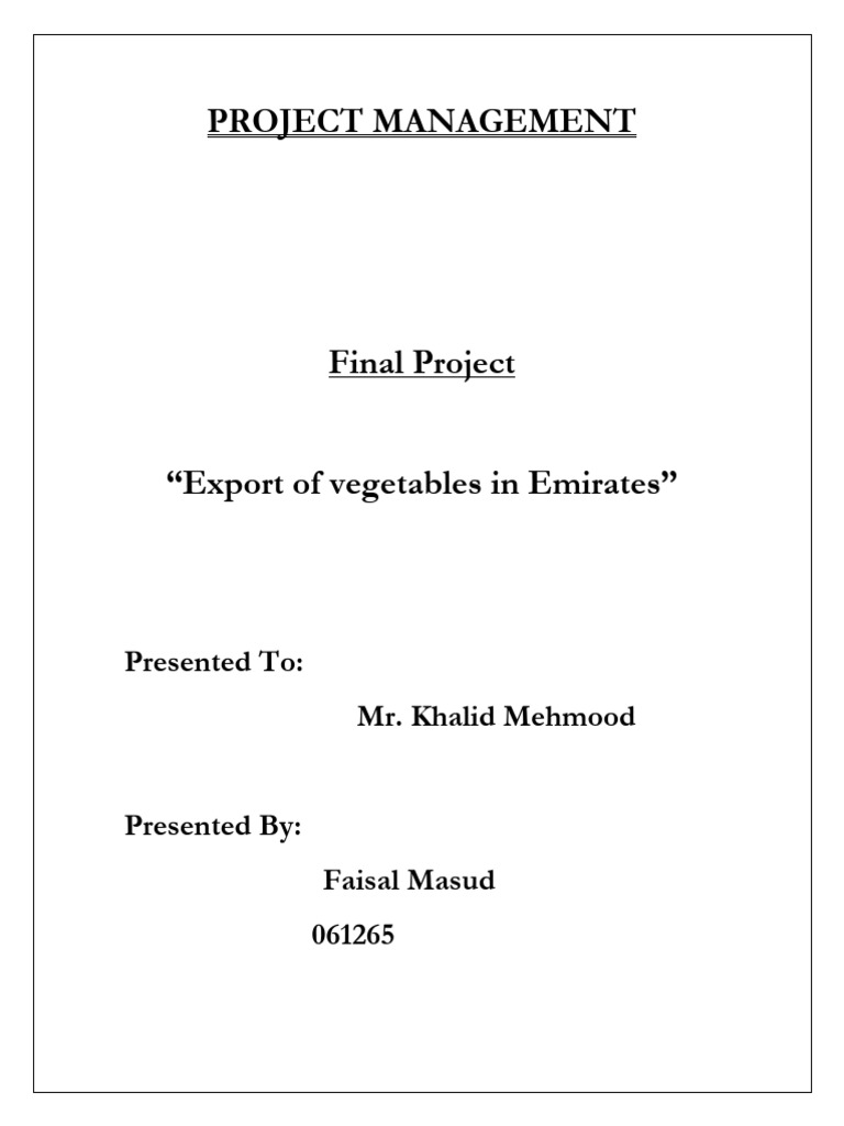Project & Operations Management Project | PDF | Partnership | Economies