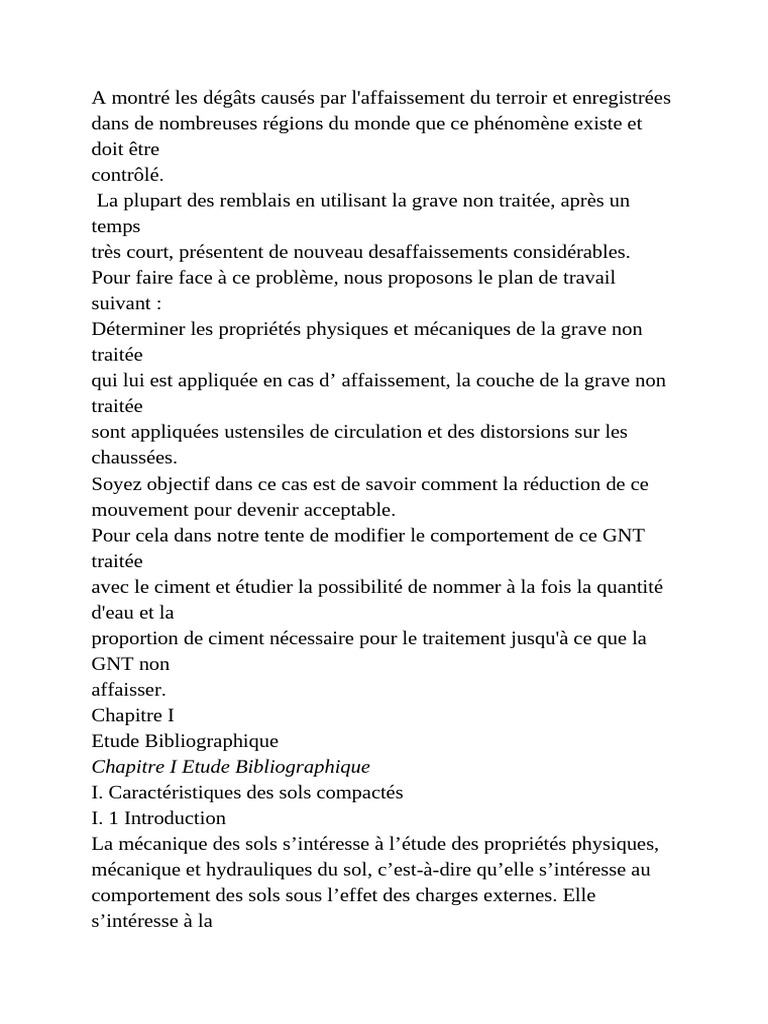 Étude sur l'affaissement des sols et solutions | PDF | Ciment ...
