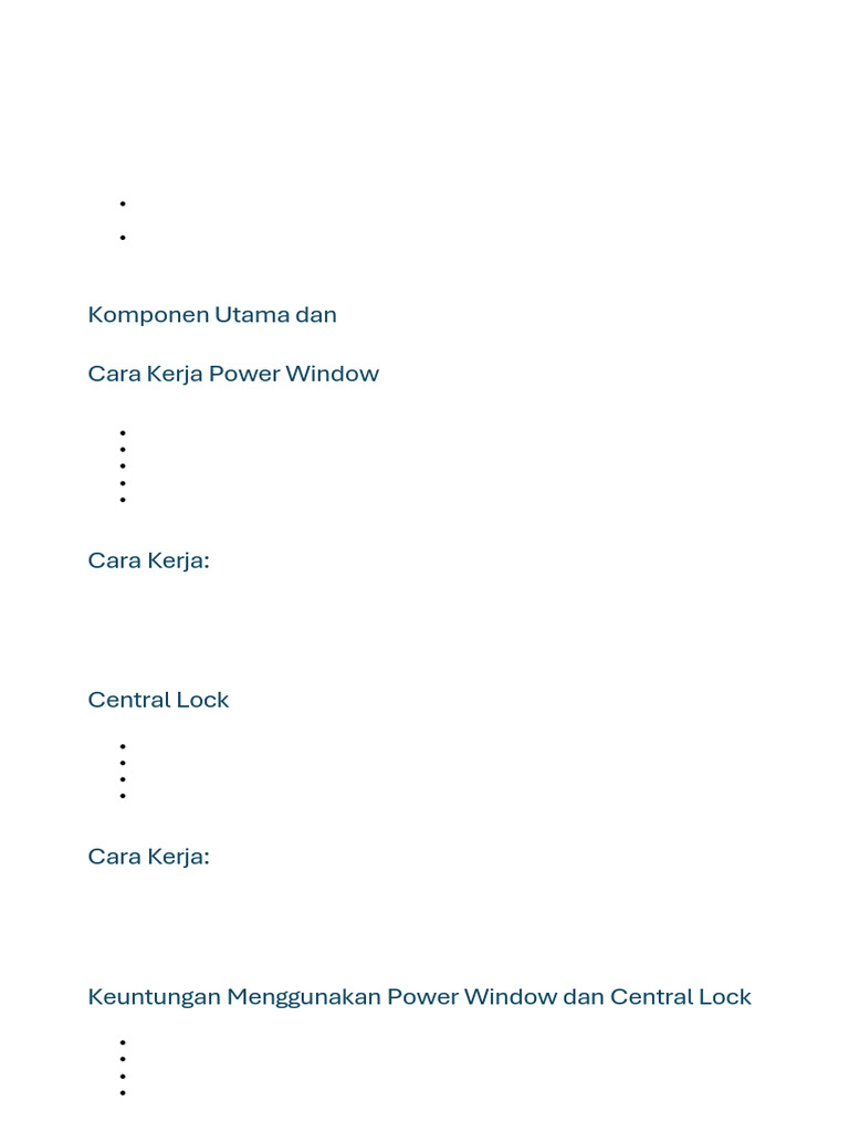 Materi Sistem Power Window Dan Central Lock | PDF