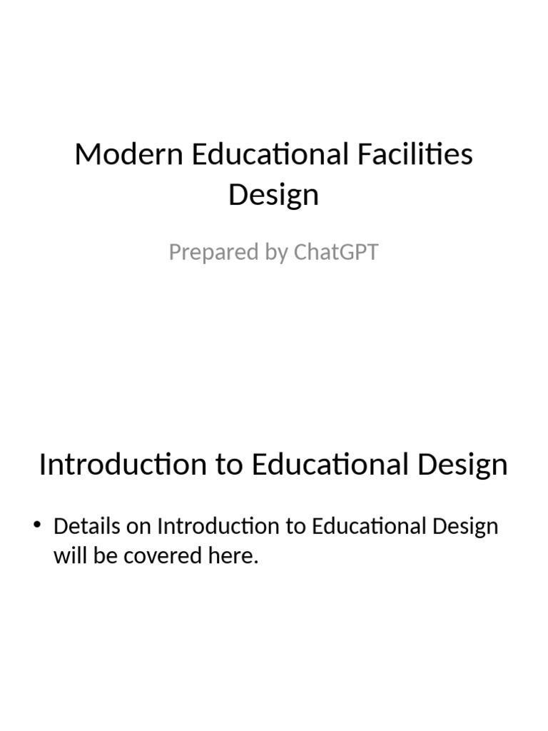 Modern Educational Facilities Design | PDF