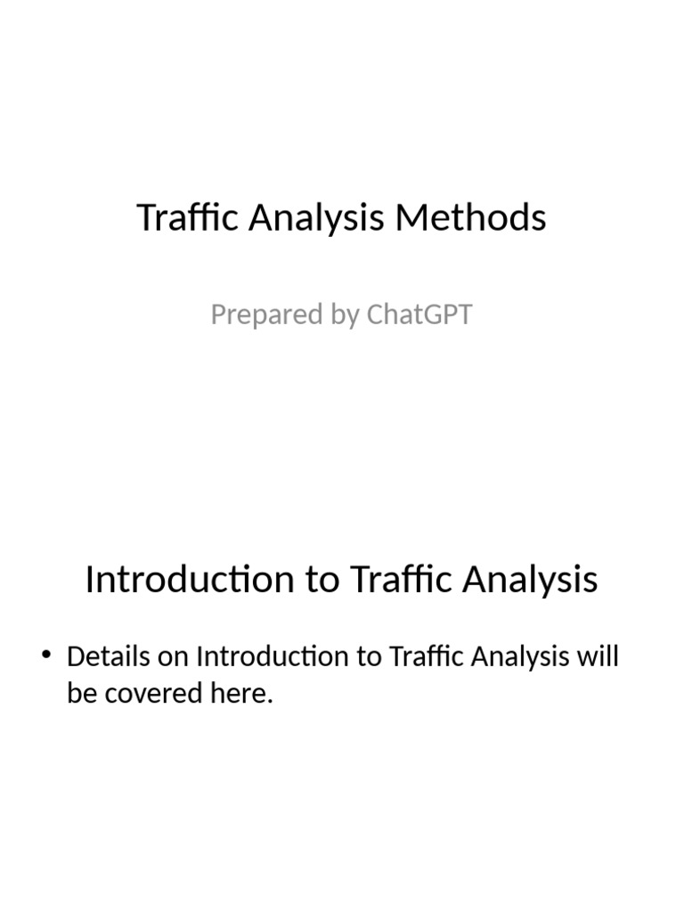 Traffic Analysis Methods | PDF | Business