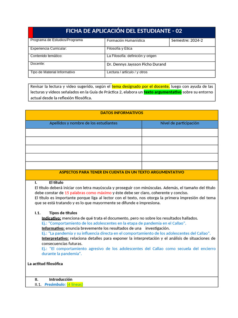 Ficha de Aplicaci N Sesi N 2 | PDF | Crecimiento personal y profesional