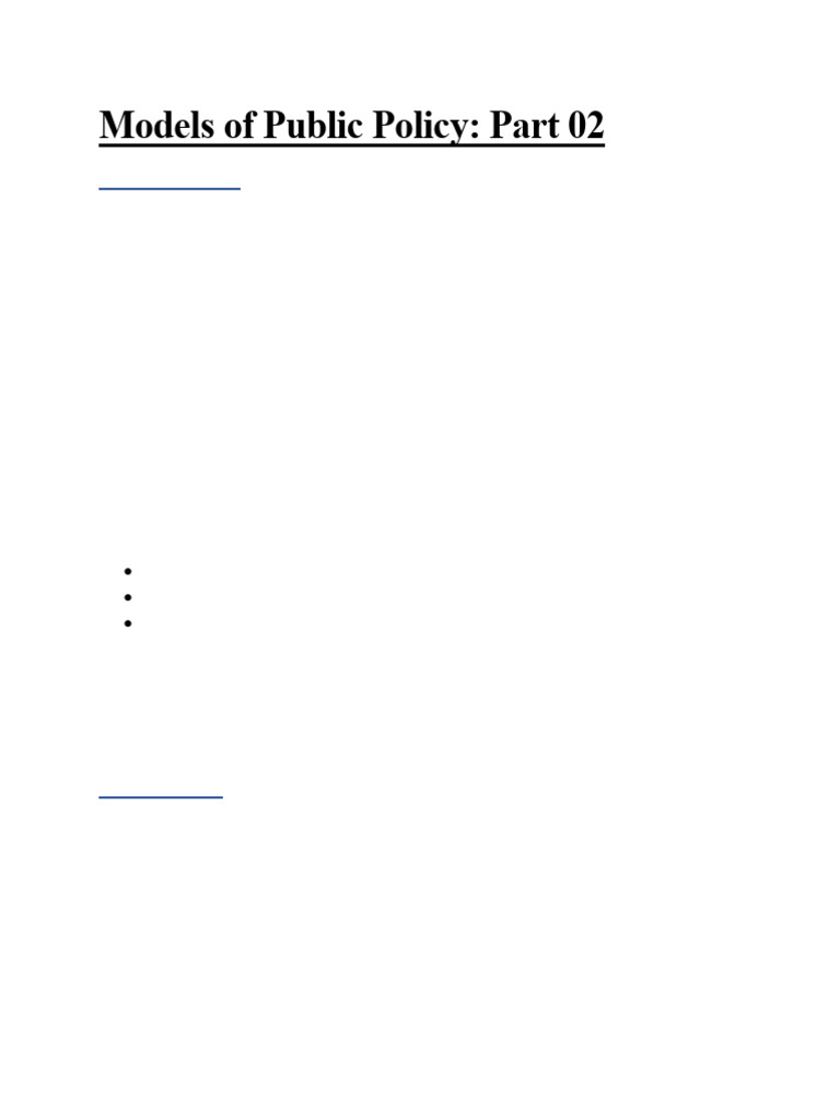 Models of Public Policy | PDF