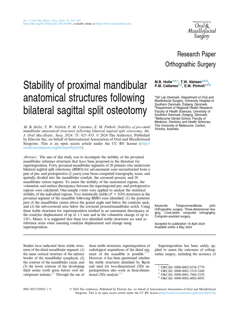 Stability of Proximal Mandibular Anatomical Struct | PDF | Oral And Maxillofacial Surgery