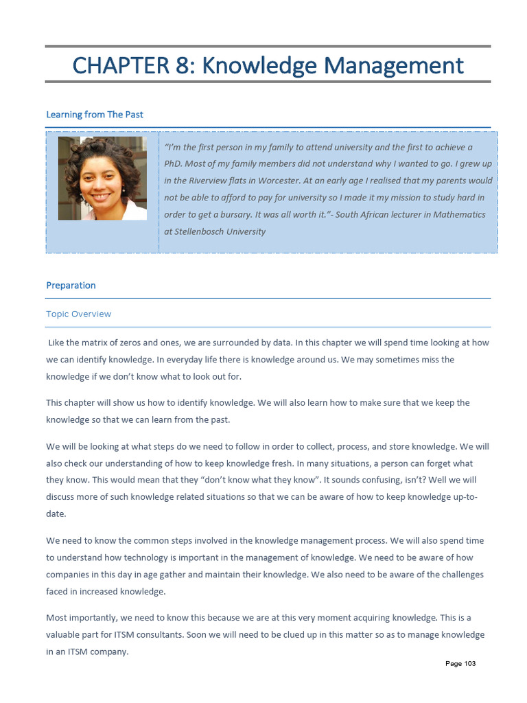 Book-ITSM-IT Services Management Chapter 8 (1) | PDF | Knowledge | Information