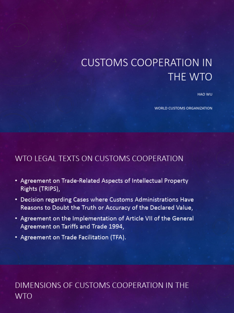 Customs Cooperationinthe WTO | PDF | Trips Agreement | World Trade ...