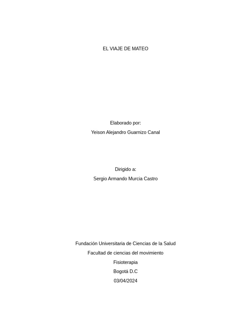 EL VIAJE DE MATEO | PDF